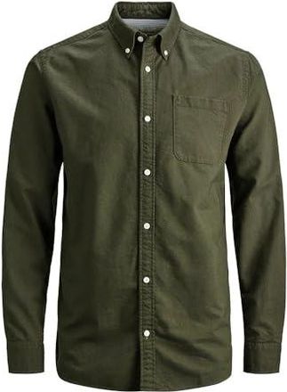 Jack & Jones Chemise Manches Longues Kaki Homme Oxford Kaki L