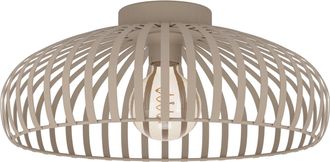 Eglo Deckenlampe Mogano 3, Deckenleuchte Wohnzimmer, Lampe Decke Schlafzimmer, Wohnzimmerlampe aus Metall in Beige, E27 Fassung, &Oslash; 43 cm