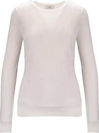 Elisabetta Franchi Femme, Sweatshirts et sweats &agrave; capuche, Blanc, Taille: 46 FR Pull &agrave; manches longues