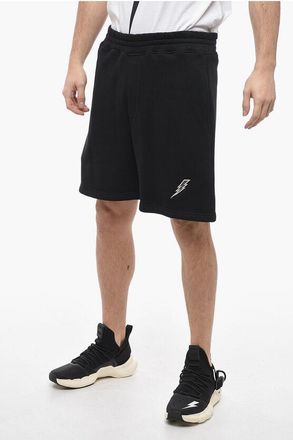 Neil Barrett Brushed Cotton Shorts with Embroidered Logo size S