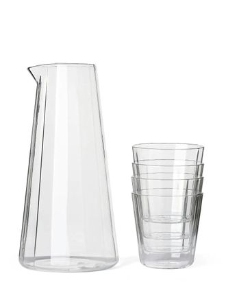The Conran Shop lot carafe & 4 verres fade en verre - Blanc