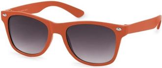 styleBREAKER Kids Nerd Lunettes de soleil avec monture en plastique et verres en polycarbonate, design rétro classique 09020056, couleur:Monture orange/verre dégra