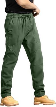 Generic Pantalon d&eacute;contract&eacute; pour homme avec taille &eacute;lastique pour les sorties de week-end, tissu doux et confortable, pantalon de loisirs, Vert, XXL