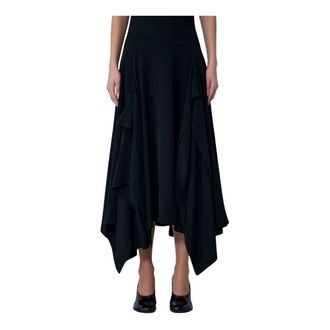 Yohji Yamamoto Femme, Jupes, Noir, Taille: 40 FR Paneled Flare Midi Skirt