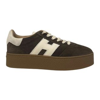 Hogan Femme, Chaussures, Brun, Taille: 36 1/2 EU Baskets D&eacute;contract&eacute;es &agrave; Lacets