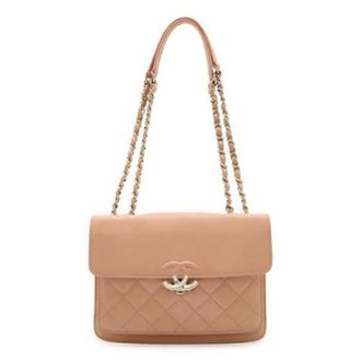 Chanel Pre-owned Half Coco Double Chain Shoulder Bag - - Pre-owned - Damen - Beige - ONE SIZE