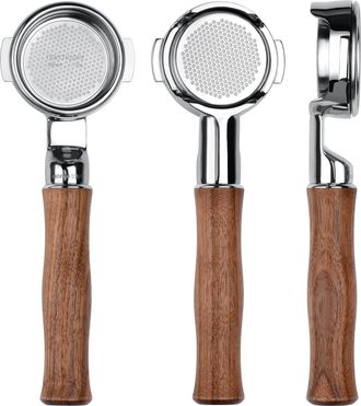 Normcore Schlanker Siebtr&auml;ger ohne Boden mit hohem Absaugkorb, passend f&uuml;r E61-Gruppenkopf, Lelit, ECM, Rocket, Sanremo, Slayer, amerikanischer Walnuss-Griff; 