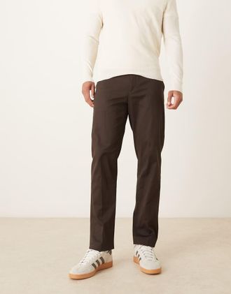 Mango Pantalon ajusté de qualité supérieure - Marron profond-Brown