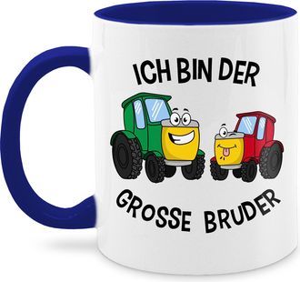 Shirtracer Tasse Tassen 325ml - Gro&szlig;er - Ich bin der grosse Bruder Traktor - 325 ml - Dunkelblau - tasse+gro&szlig;er+bruder big brother br&uuml;der geschenk fuer den gross