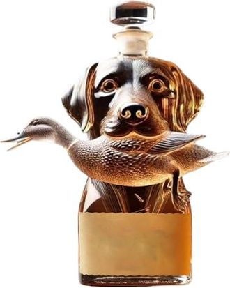 Generico Sghtil Bouteille de whisky | D&eacute;canteur de vin en verre Hound - R&eacute;cipient herm&eacute;tique &agrave; lalcool - Figurines de collection pour d&eacute;coration dint&eacute;rieur, d&eacute;