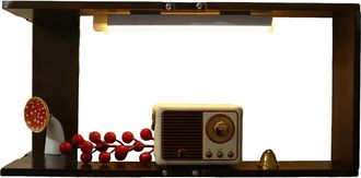 Generic Platzsparende Eckbeleuchtung Aus Holz - Intelligentes LED-Eckregal, Dekoratives Schwebendes Eckregal, Mit Dimmbarer Stimmungsbeleuchtung, Vielseitiges