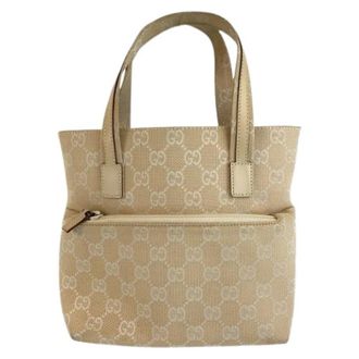 Gucci Pre-owned GG Canvas Leder Shopper - - Pre-owned - Damen - Beige - ONE SIZE