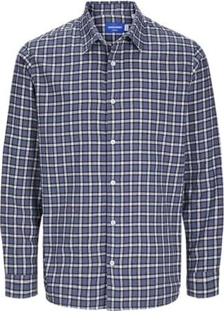 Jack & Jones Jorjoshua Chemise &agrave; Carreaux en Flanelle Taille L, Bleu Nuit, L