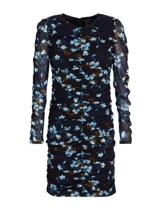 8 by YOOX PRINTED RUCHED MINI DRESS