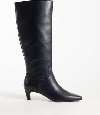 Steve Madden New Davis bottes montantes &agrave; petit talon en cuir noir