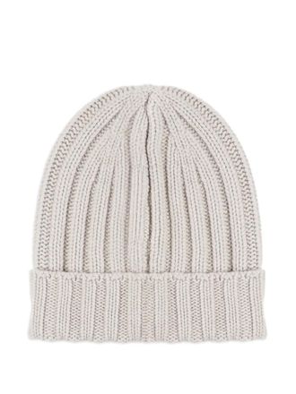 John Galliano bonnet en maille c&ocirc;tel&eacute;e - Gris