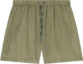 A|X Armani Exchange Femme, Shorts, Vert, Taille: 36 FR Shorts Effet M&eacute;tallis&eacute;