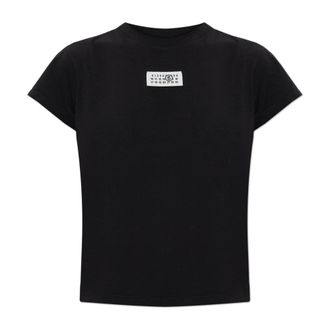 Maison Margiela Logo Patch T-Shirt - - Tops - Damen - Schwarzk - L
