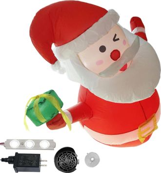 Generico Aufblasbare Weihnachtsfiguren - Luftfiguren mit geneigtem Fenster, 107 cm, Weihnachtsdekoration f&uuml;r Innenr&auml;ume, G&auml;rten, Rasen, Terrassen, D&auml;cher, Nach