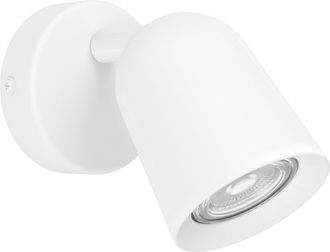 Eglo Spot Wandlampe Camaldoli, Wandleuchte innen, Leselampe mit flexiblem Strahler, Wandstrahler schwenkbar aus wei&szlig;em Stahl, GU10 Fassung