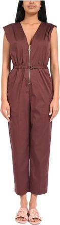 Patrizia Pepe Femme, Combinaisons et Ensembles, Brun, Taille: 38 FR Combinaison en popeline avec ceinture