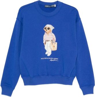 Polo Ralph Lauren Femme, Sweatshirts et sweats &agrave; capuche, Bleu, Taille: 40 FR Island Flc-Knt SweaT-shirt