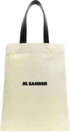 Jil Sander Femme, Sacs, Beige, Taille: ONE Size Flat Shopper Canvas Shopping Bag