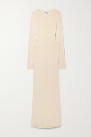 Khaite Bayra Maxikleid Aus Stretch-jersey - Wollwei&szlig;