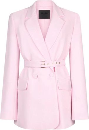 Liu Jo Femme, Vestes, Rose, Taille: 46 FR Blazer crois&eacute; stretch avec ceinture