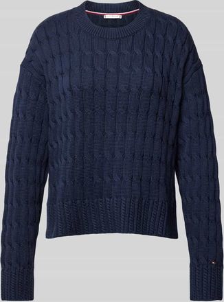 Tommy Hilfiger Strickpullover aus reiner Baumwolle mit Rundhalsausschnitt