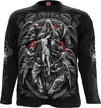 Spiral Reapers Door Homme T-Shirt Manches Longues Noir XXL 100% Coton Regular/Coupe Standard