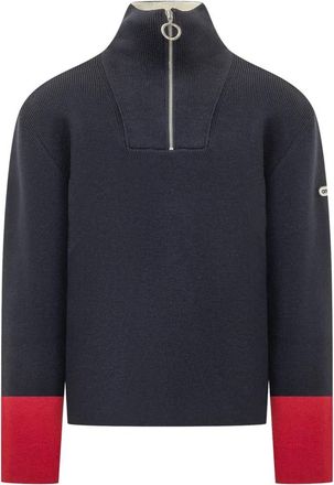 Ami Pullover mit Rei&szlig;verschlusskragen - - Sweatshirts & Hoodies - Damen - Blau - L
