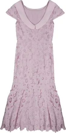 Self Portrait Lace Open Back Dress - Pink