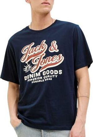 Jack & Jones JJELOGO T-Shirt &agrave; col Rond pour Homme Coupe Droite, Sky Captain, L