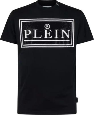 Philipp Plein Homme, Tops, Noir, Taille: S Round Neck T-Shirt SS Stones
