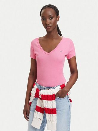 Tommy Jeans T-Shirt Essential DW0DW17385 Hellrosa Slim Fit
