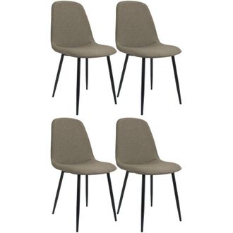 Clp 4er Set Esszimmerstuhl Maryam taupe Stoff
