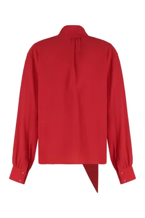 Prada Womens Blouse Silk Red Blouses Shirt