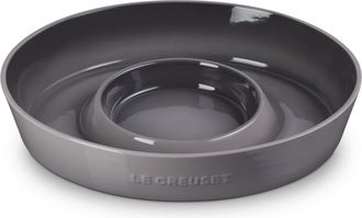 LE CREUSET Le Creuset Steinzeug Signature ovale Chip- und Dipplatte, 33 cm, Oyster