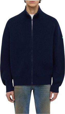 Flaneur Fl&acirc;neur, Homme, Pulls, Bleu, Taille: S Cardigan &agrave; Badge