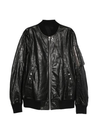 Rick Owens Leather Bomber Jacket