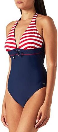 Haute Pression Y1006 - Maillot de bain une pièce - À rayures - Femme - Rouge (Rayé Rouge) - FR: 44B (Taille fabricant: 44)