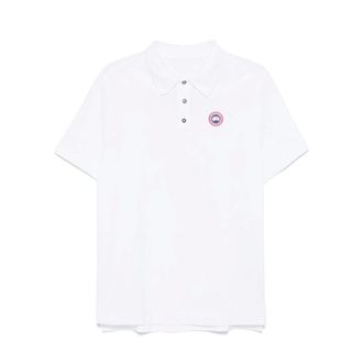 Canada Goose Homme, Tops, Blanc, Taille: M Polo Blanc avec Boutons Expos&eacute;s