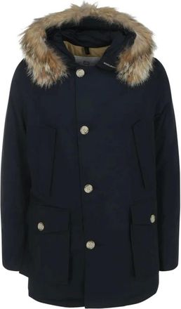 Woolrich Homme, Manteaux, Bleu, Taille: L Parka Arctic avec Fourrure Détachable