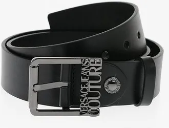 Versace JEANS COUTURE Leather Belt with Logoed Buckle 40mm size 100