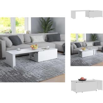 vidaXL Table basse Blanc 150x50x35 cm Bois ding&eacute;nierie - Table Basse Blanche - Meuble Salle S&eacute;jour - Mobilier Contemporain - Table Dappoint - Table Ronde