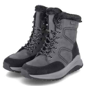 Rieker Z0922-45 Schn&uuml;rstiefel Kunstleder Damen in grau - Gr. 42