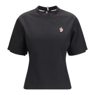 Moncler T-shirt en coton - Femme - Tops - Noir - Taille: 36 FR