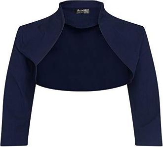 Bolerose Adaptés Bolero à Manches 3/4 (Bleu Nuit, XXL)