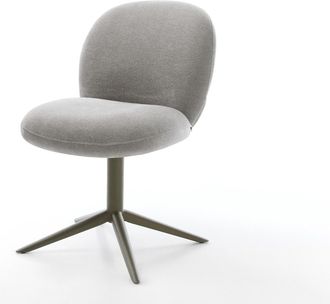 DELIFE Drehstuhl Nube-Flex Strukturstoff Soft Grau Fu&szlig;kreuz Effektfinish Titan 360&deg; drehbar Wippfunktion Taschenfederkern, Esszimmerst&uuml;hle